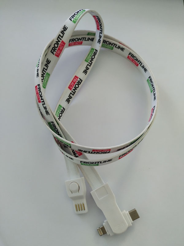 Polyester Lanyards With USB Charging Cable